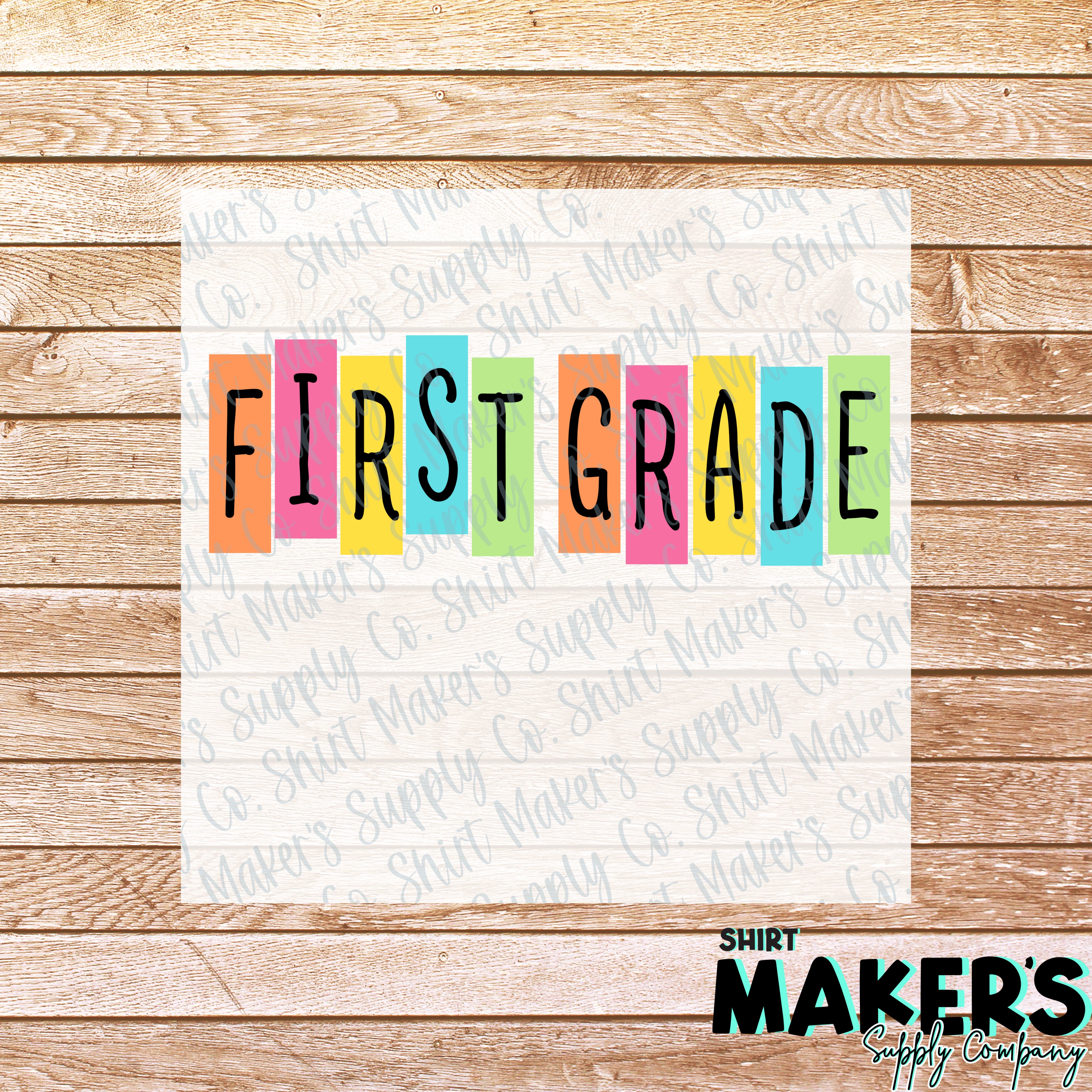 1st Grade Retro Tiles DTF or UV-DTF Transfer - or- Hat Patch, Acrylic ...